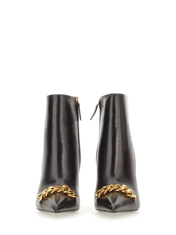 TOM FORD Leather Ankle Boots With Chain Detail
