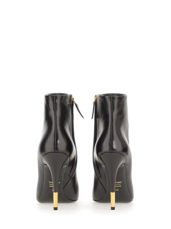 TOM FORD Leather Ankle Boots With Chain Detail