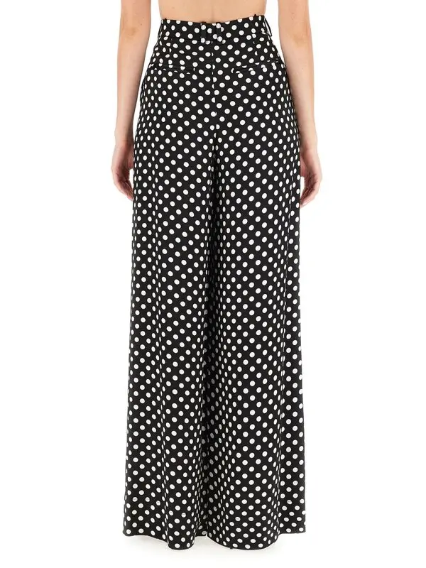 Saint Laurent Wide Leg Polka Dot Pants