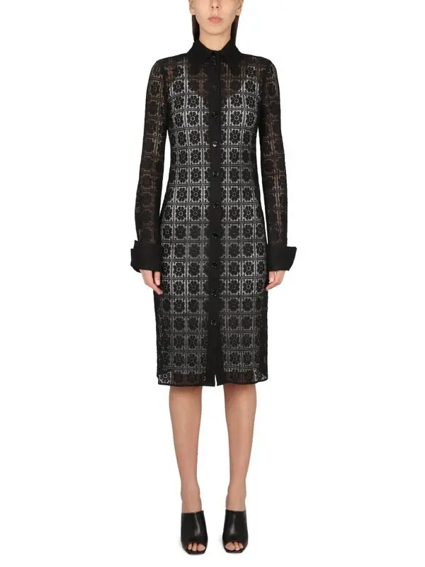 Max Mara Lace Shirt Dress - Black