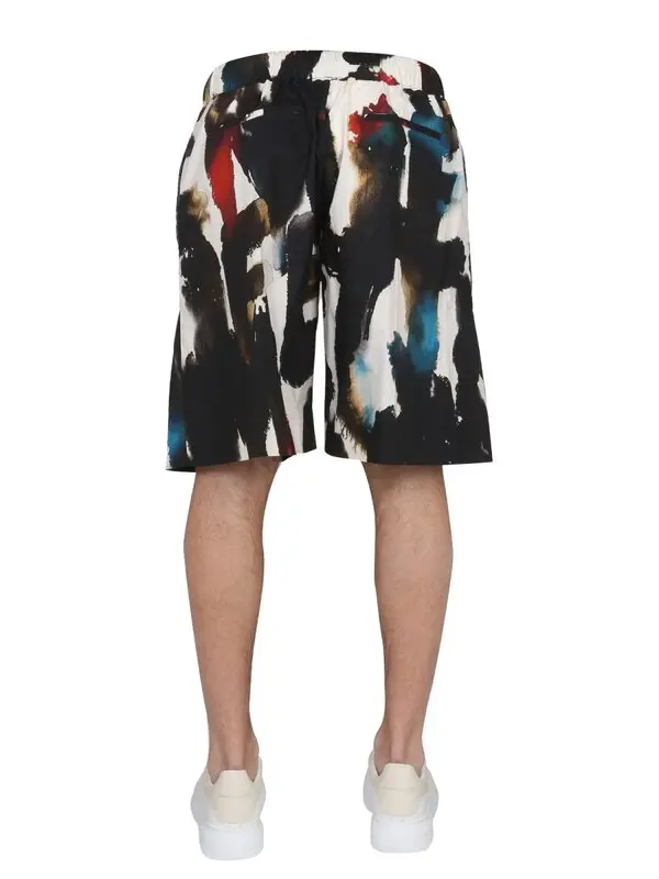 Alexander McQueen Bermuda Shorts With Logo Print