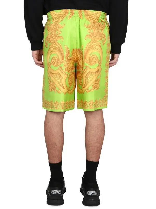 Versace Printed Elasticated Shorts - Green