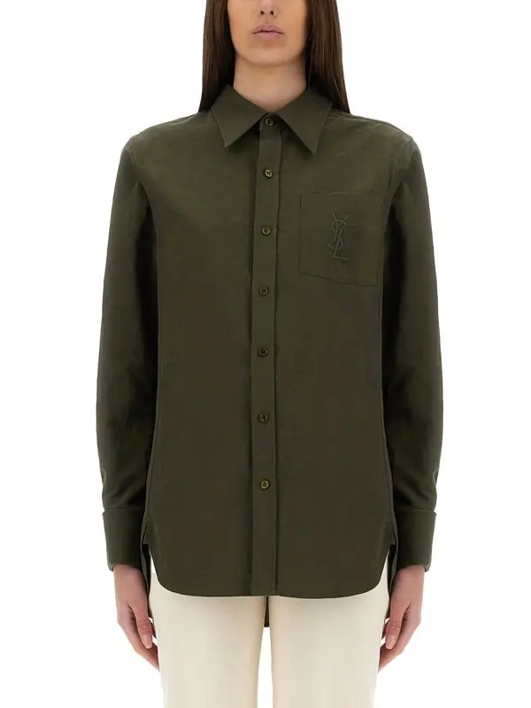 Saint Laurent Linen And Cotton Cassandre Shirt
