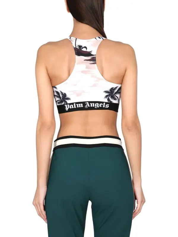 Palm Angels Sports Top With Palm Tree Print