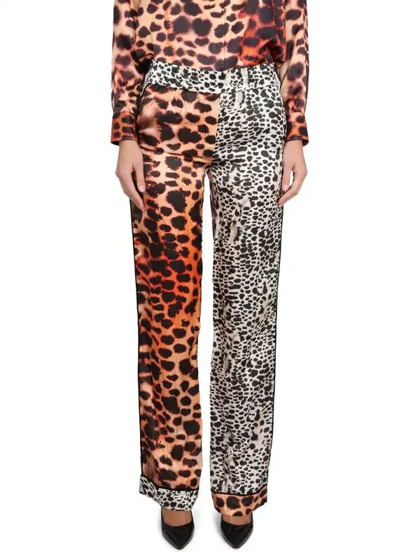 Roberto Cavalli Wide Leg Printed Trousers - Pink
