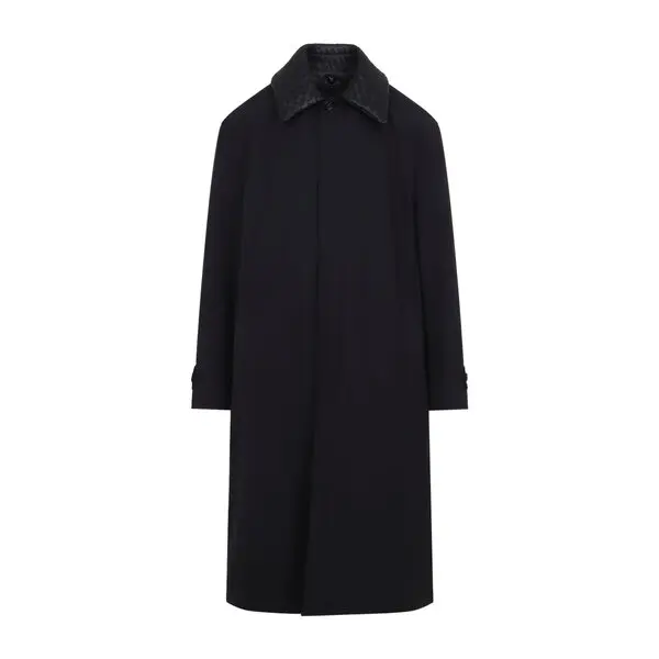 Bottega Veneta Technical Wool Blend Trench Coat - Black