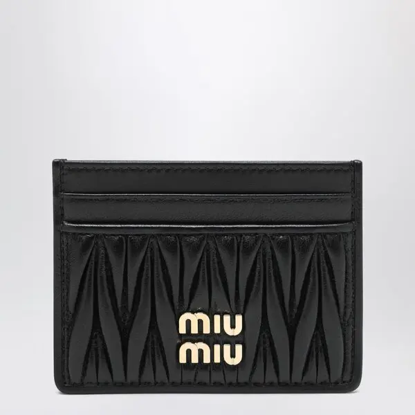 Miu Miu Matelasse Leather Cardholder - Black