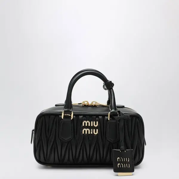 Miu Miu Arcadie Bag In Matelasse Nappa Leather - Black
