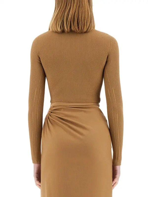 Max Mara Viscose Crepe Crop Top - Cream