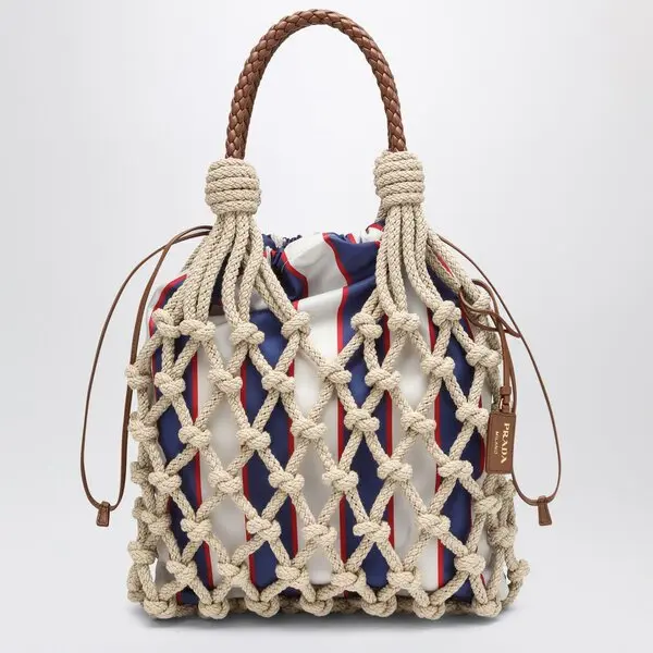 Prada Medium Noue Bag Rope/royal Blue