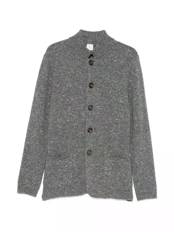 Eleventy Flecked-knit Button-up Cardigan