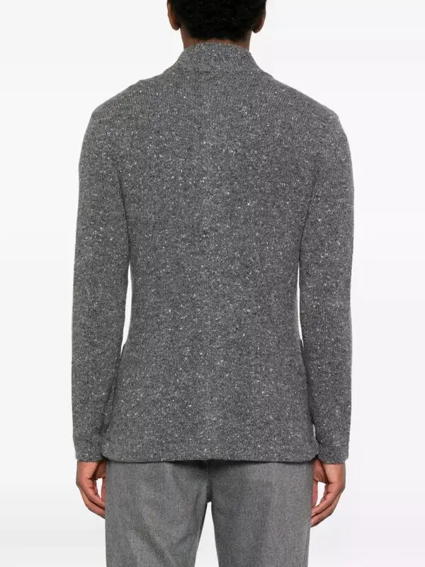 Eleventy Flecked-knit Button-up Cardigan