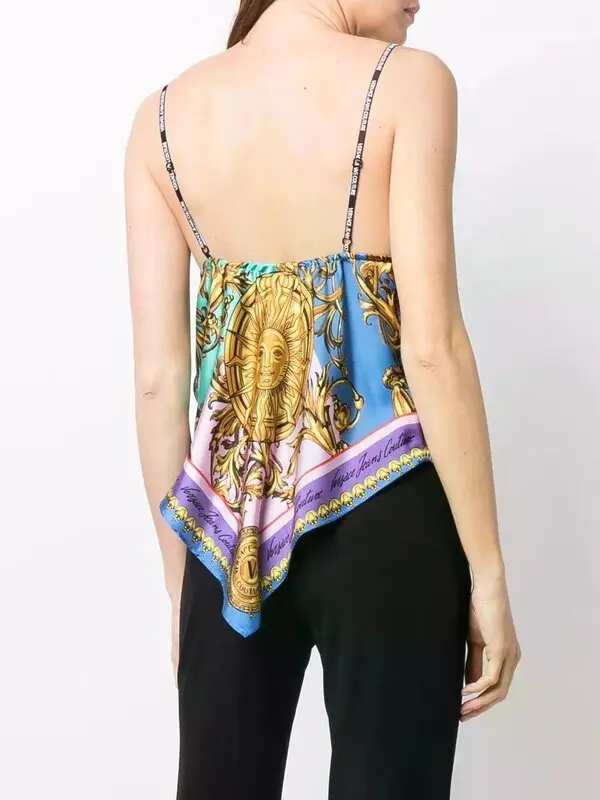 Versace Baroque Print V-neck Spaghetti Strap Tank Top