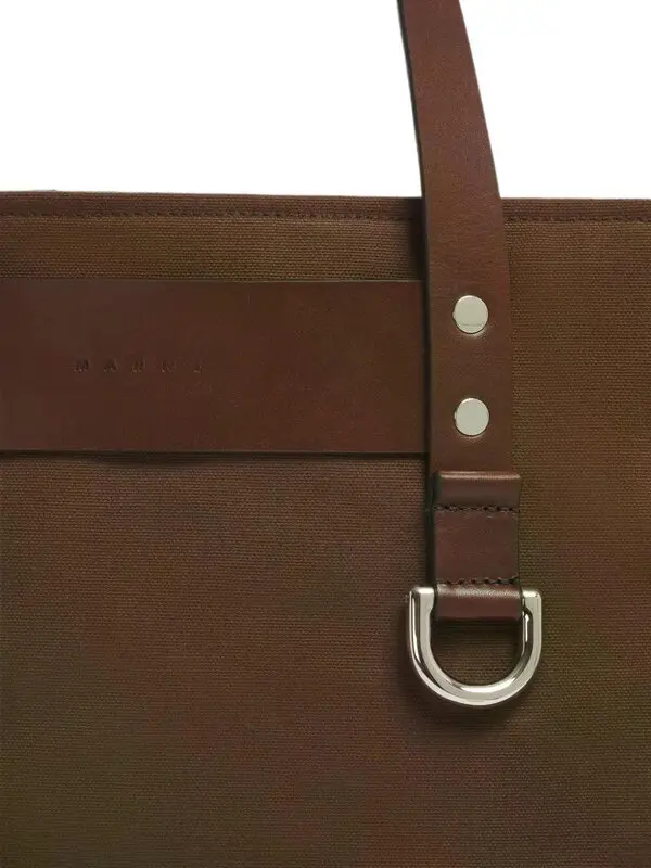 Marni Leather-trim Canvas Tote Bag