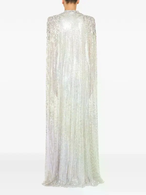 Jenny Packham Dakota Sequin Cape Dress