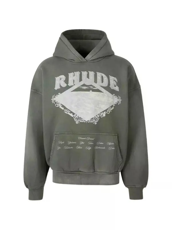 Rhude Logo Print Pouch-pocket Hoodie