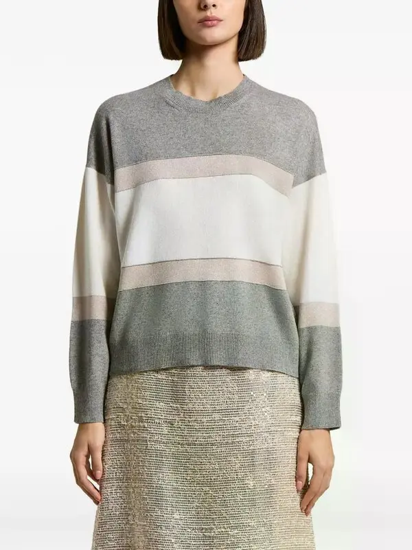Peserico Striped Crew-neck Sweater