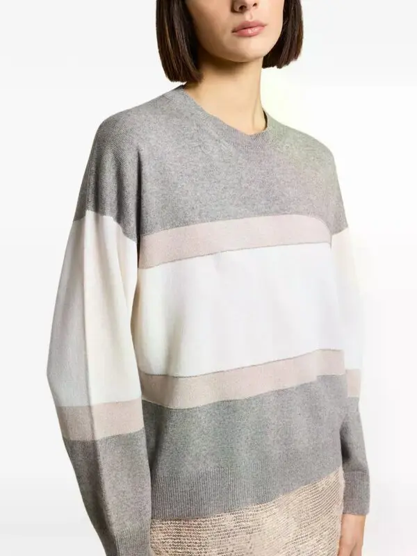 Peserico Striped Crew-neck Sweater