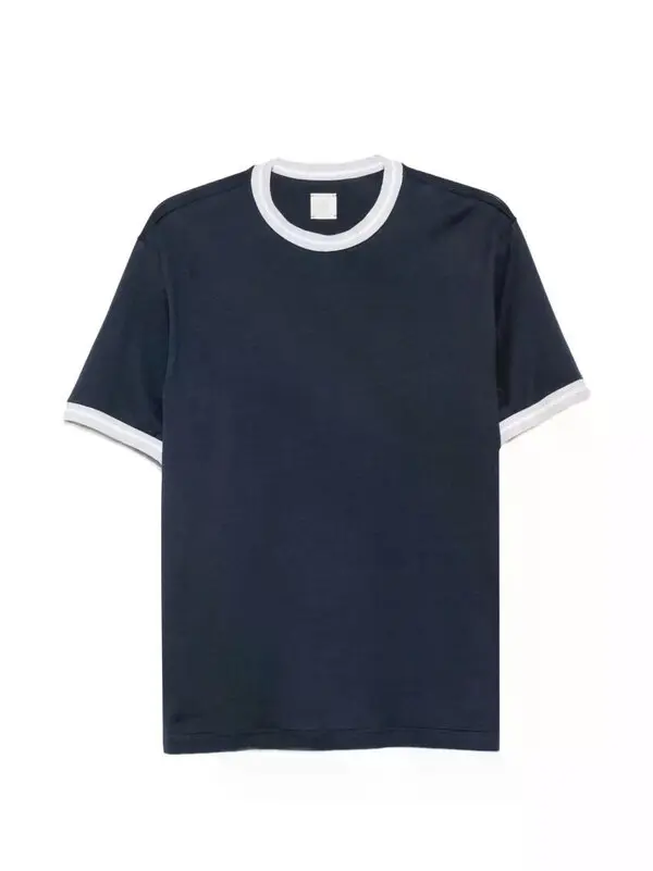 Eleventy Contrast-trim T-shirt - Blue