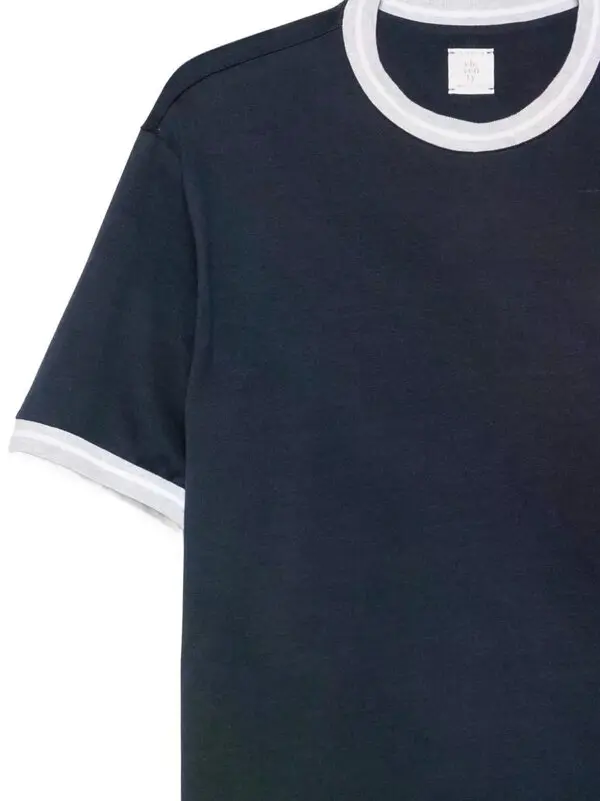 Eleventy Contrast-trim T-shirt - Blue