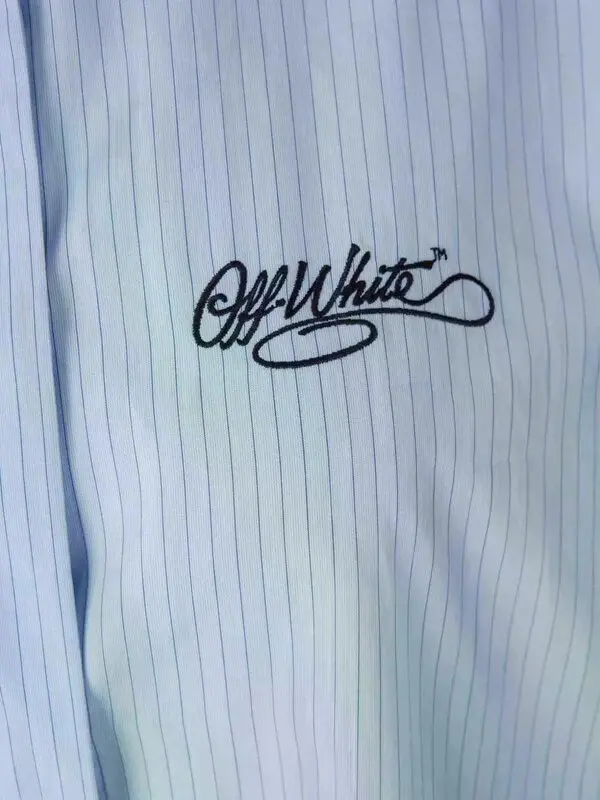 Off-White Striped Embroidered Logo Shirt