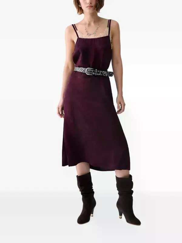 Liu Jo Jacquard Satin Slip Dress With Lace Trim