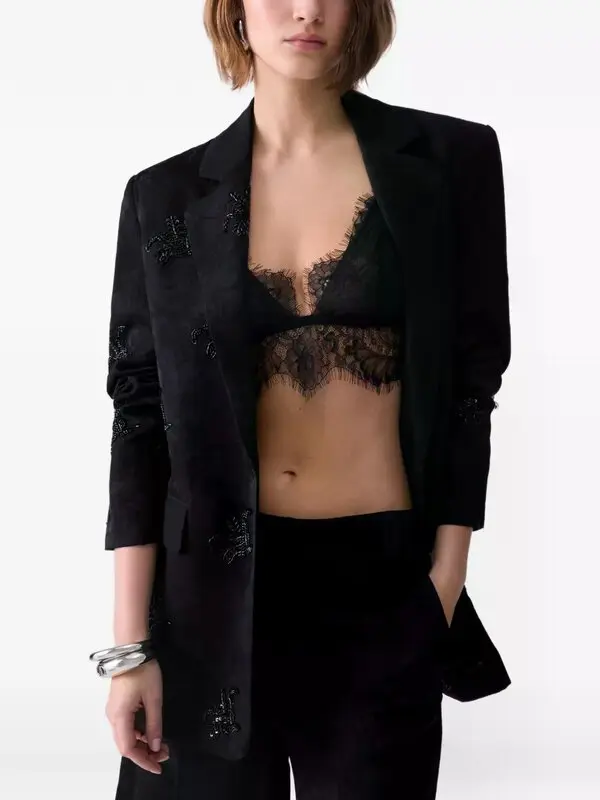 Liu Jo Jewel Embroidered Viscose Jacquard Blazer