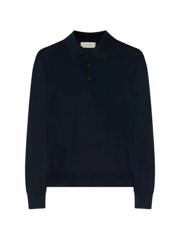 RETORI Knitted Long-sleeve Polo Shirt