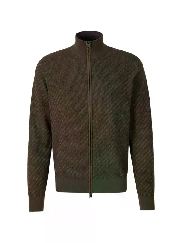 Brioni Trama Weave Zip-through Cardigan