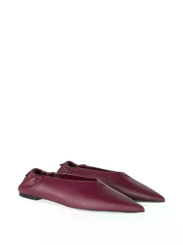 RETORI Retro Pointed-toe Leather Flat Pumps