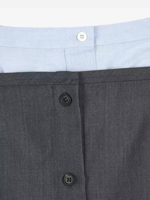 Prada Layered Effect Button-down Midi Skirt