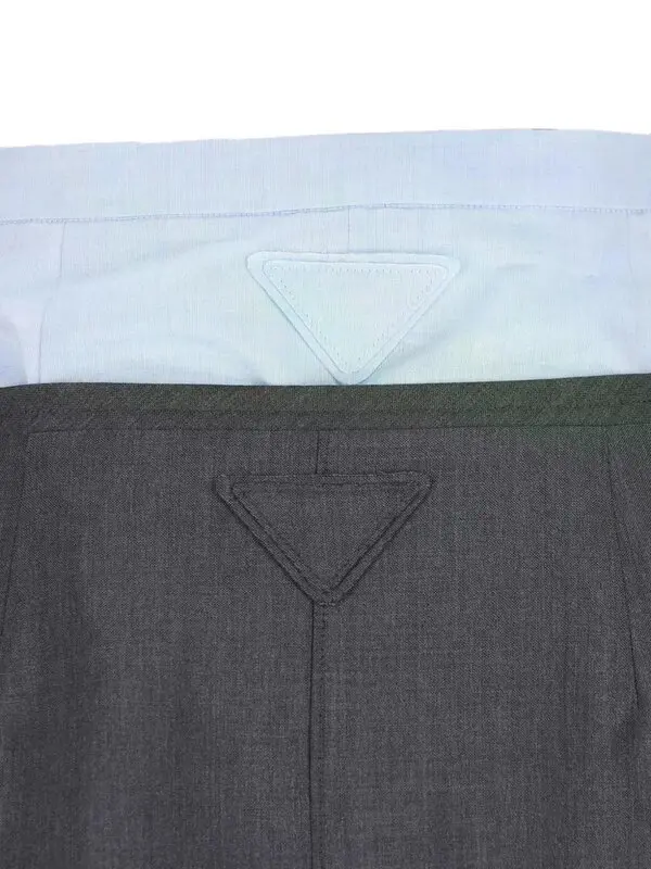 Prada Layered Effect Button-down Midi Skirt