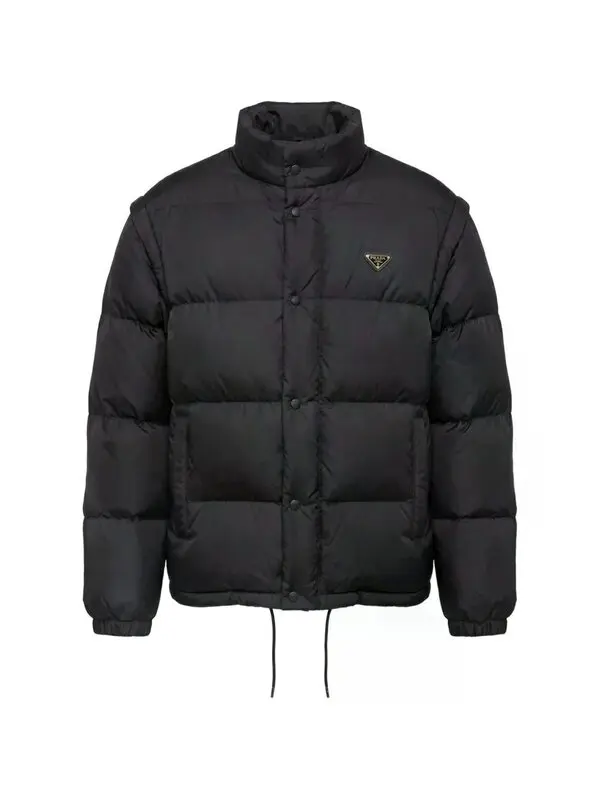 Prada Re-nylon Down Jacket With Enamel Triangle Logo