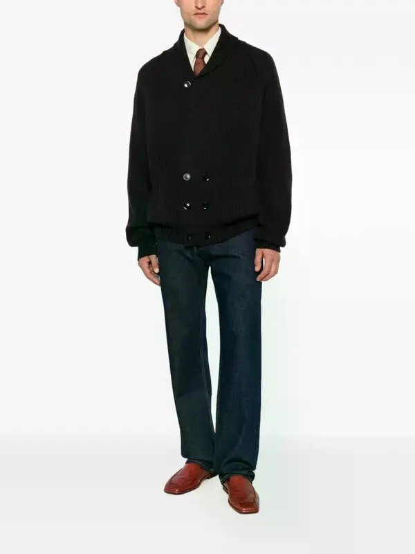 TOM FORD Ribbed Knit Shawl Collar Cardigan