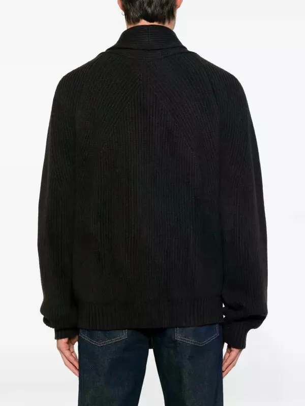 TOM FORD Ribbed Knit Shawl Collar Cardigan