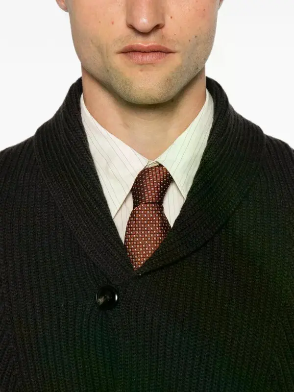 TOM FORD Ribbed Knit Shawl Collar Cardigan