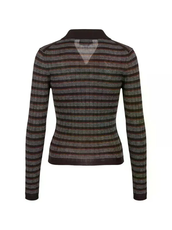 Prada Long-sleeved Striped Polo Shirt