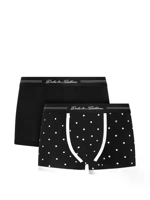 Dolce & Gabbana Bi-pack Cotton Jersey Boxers - Black