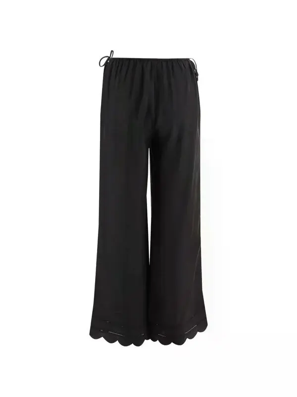 THE GARMENT Scalloped-hem Silk Trousers