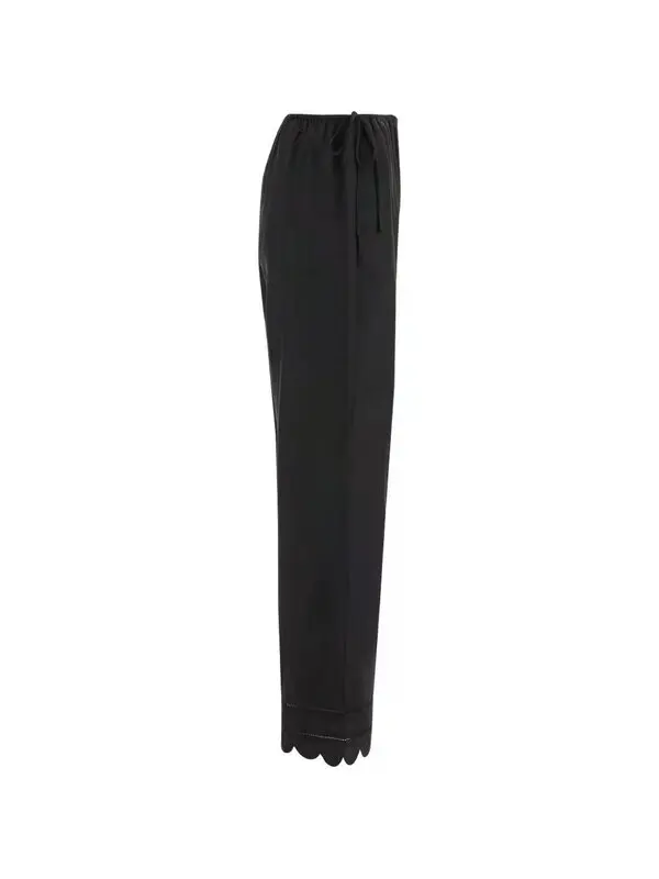 THE GARMENT Scalloped-hem Silk Trousers