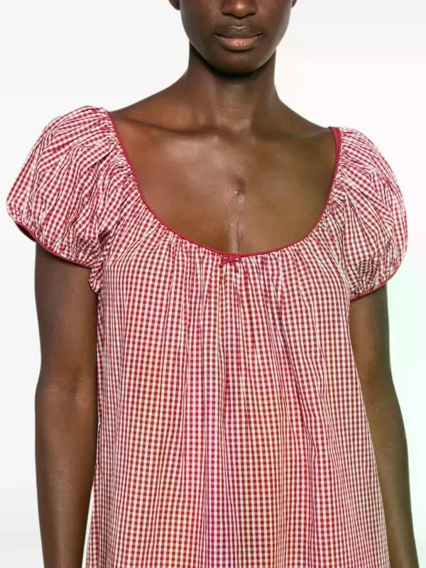 DÔEN Julia Gingham Print Mini Dress