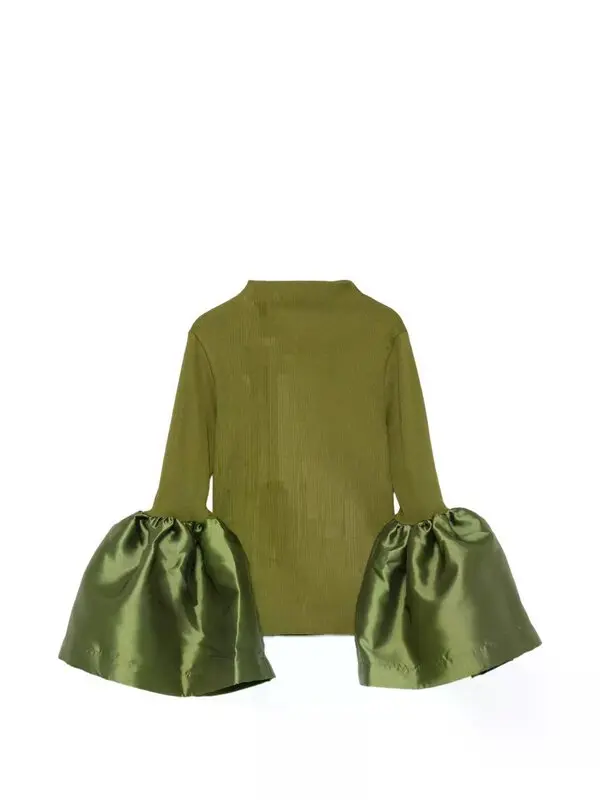 MARQUES' ALMEIDA Ribbed Puff-sleeve Mock Neck Top