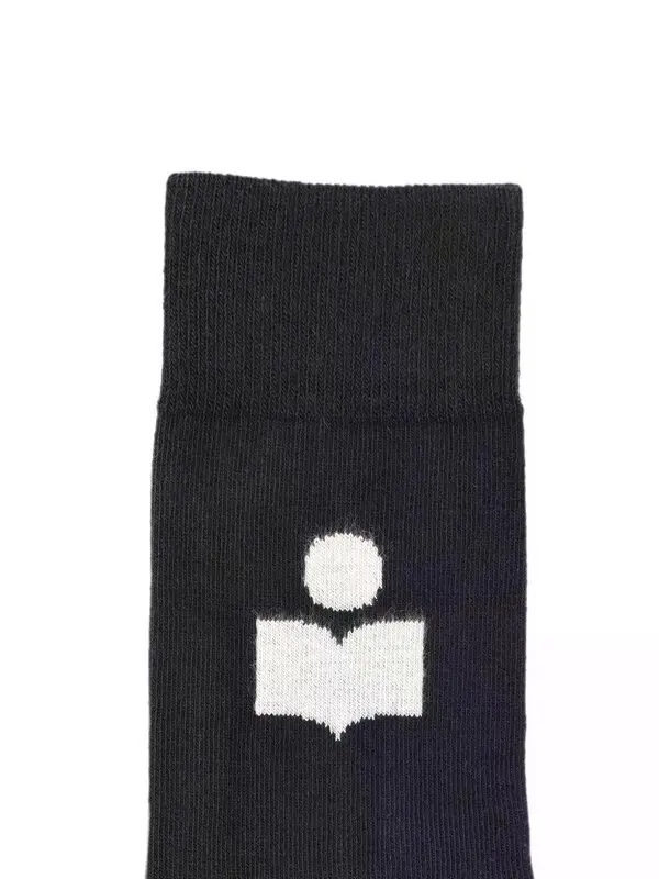 Isabel Marant Étoile Logo-intarsia Ribbed Trim Socks