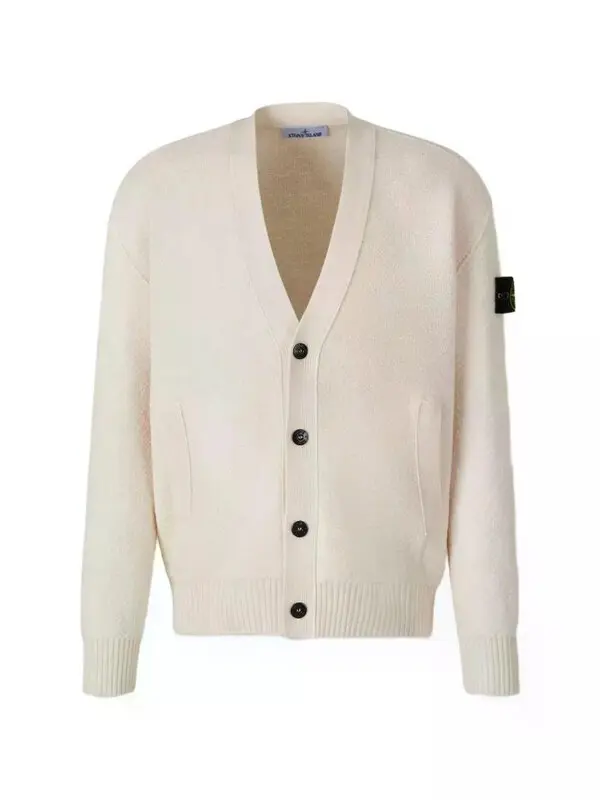 Stone Island Logo Patch V-neck Cardigan