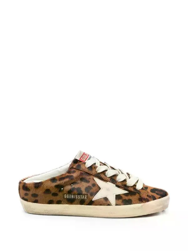 GOLDEN GOOSE Super-star Leopard Print Distressed Sneakers