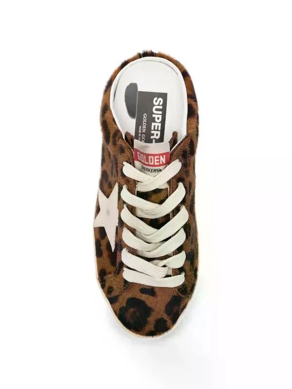 GOLDEN GOOSE Super-star Leopard Print Distressed Sneakers