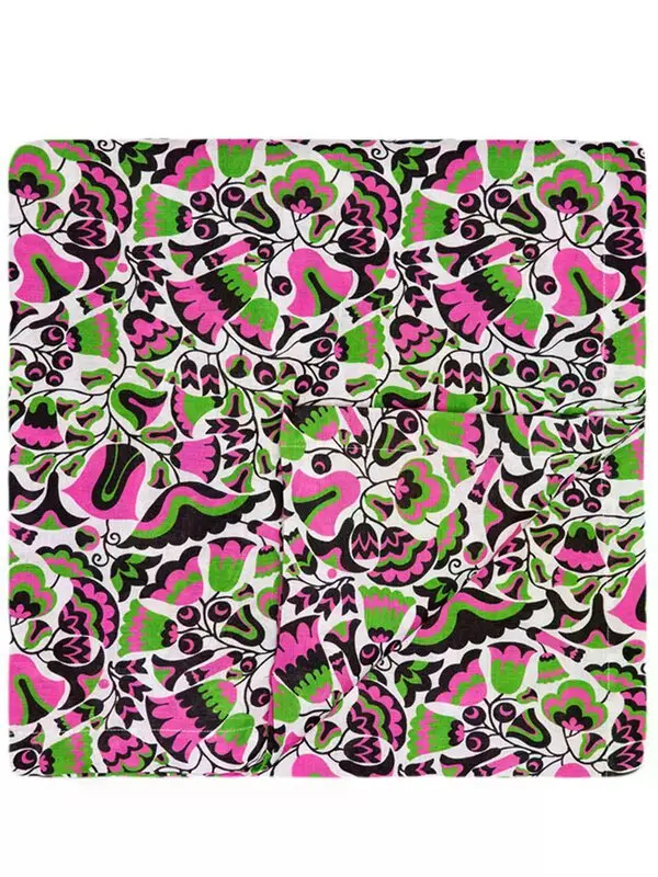 La DoubleJ Tulip Print Cocktail Napkin - Pink