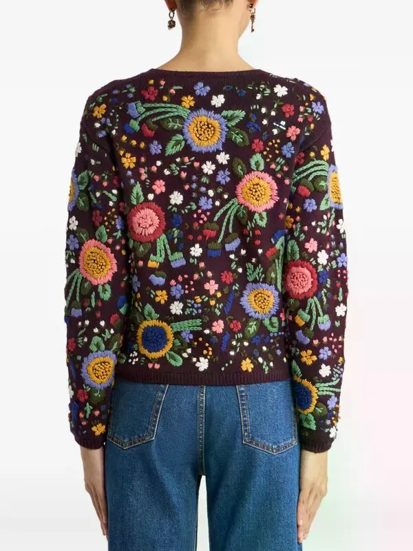 Etro Floral Embroidered Wool Cardigan