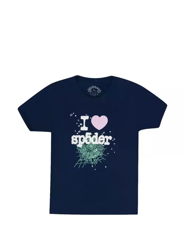 SP5DER Graphic Print T-shirt - Blue