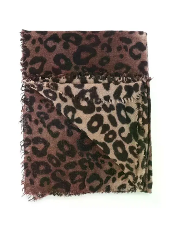 Faliero Sarti Leopard-print Fringed Scarf